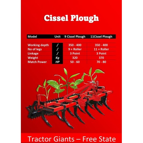 9 Tine Chisel Plough With Roller